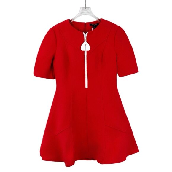 Louis Vuitton | Dresses | Louis Vuitton 222 Red Merino Wool Crew Neck ...